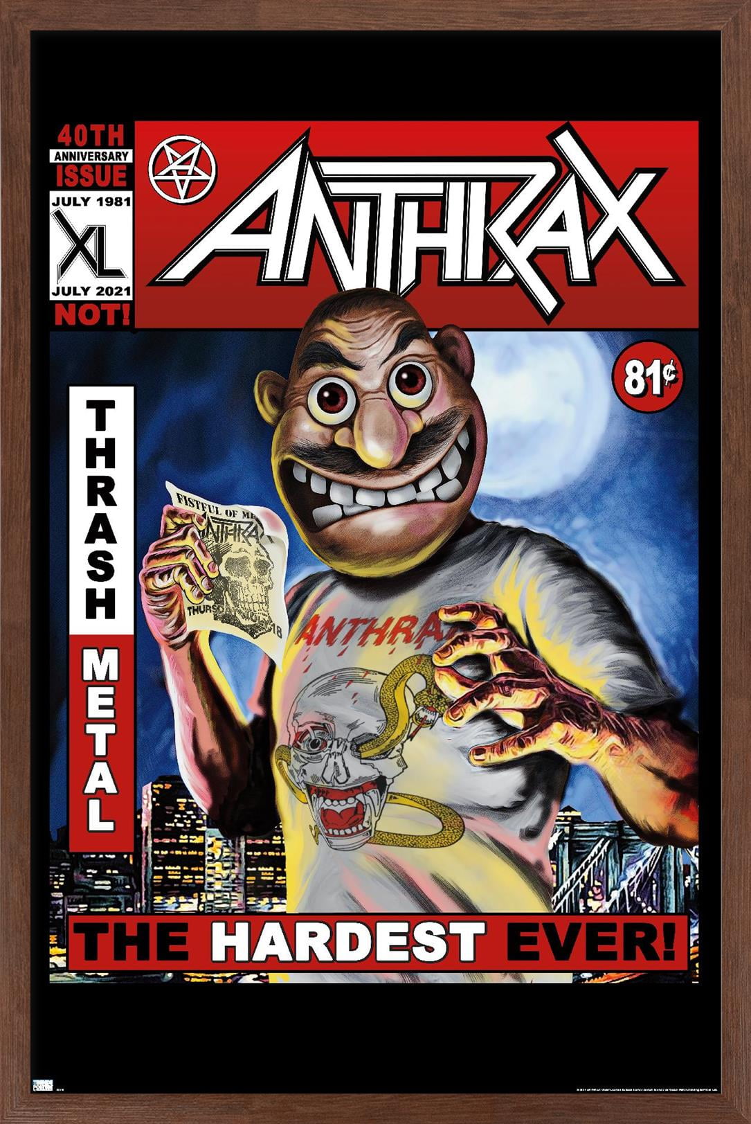Anthrax - Comic Wall Poster, 14.725" x 22.375" Framed - Walmart.com