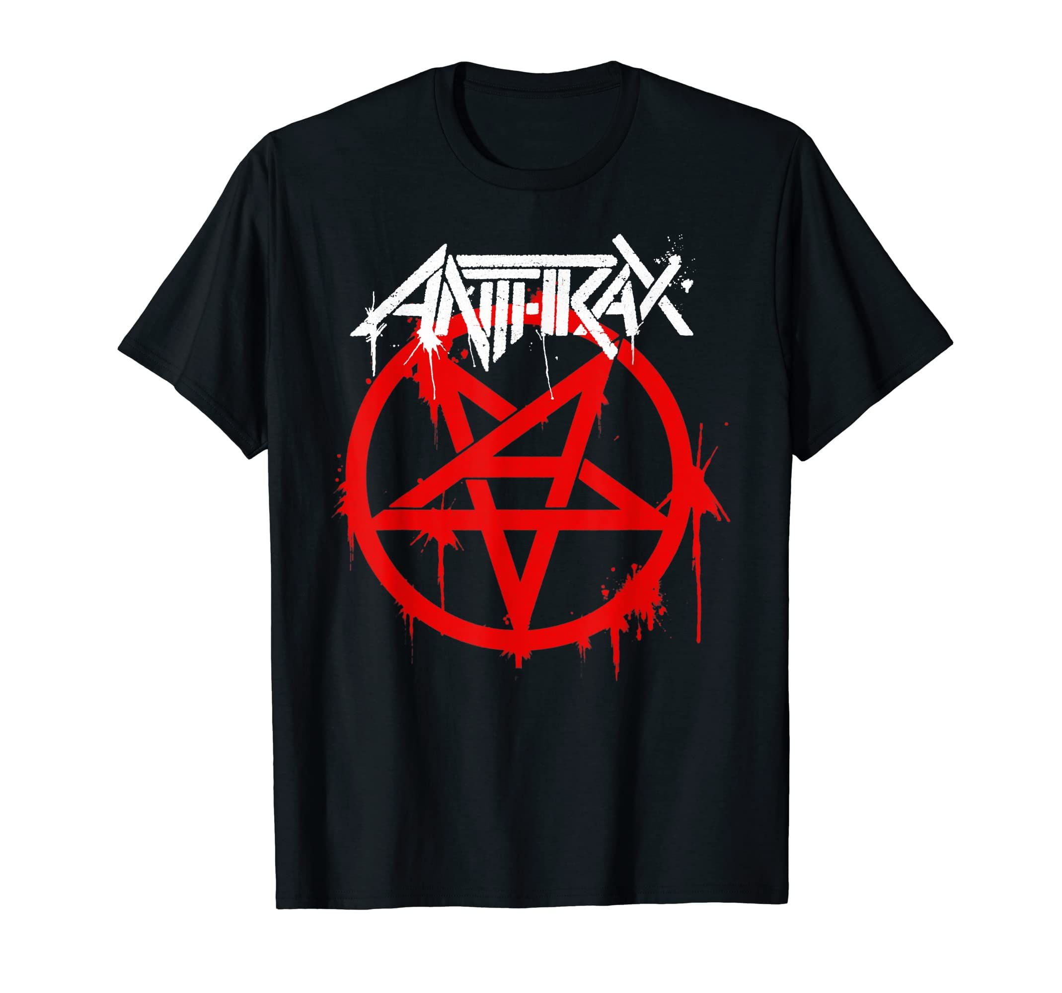 Anthrax Red P.Enta.Gram Logo T-Shirt Shirt, Size 3Xl, Tee Navy New ...