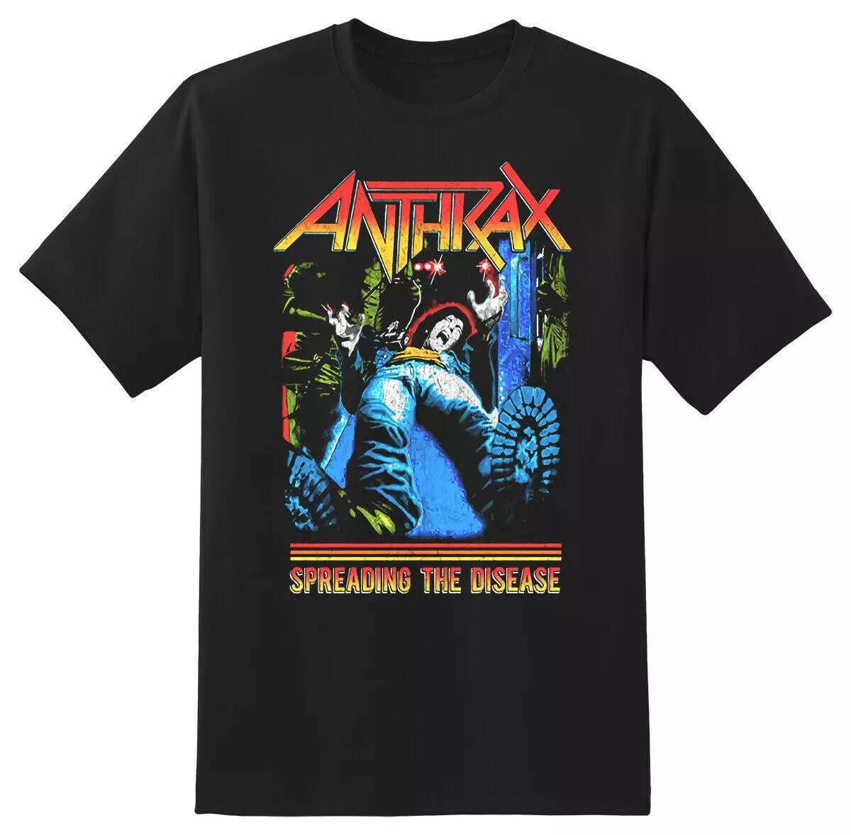 Anthrax Spreading The Disease Cotton Short Sleeve Black Full Size ...