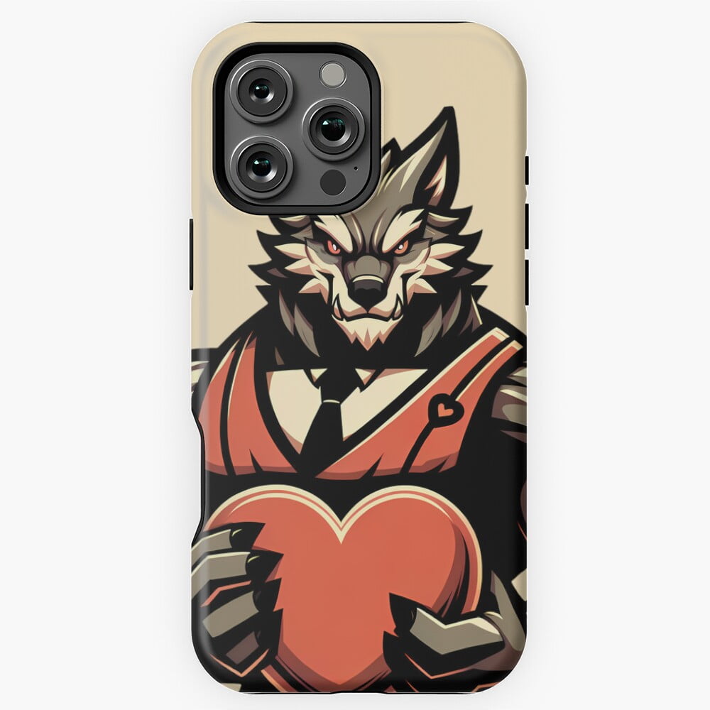 Anthro Furry Werewolf Valentine Lover Phone Case for iPhone 16 15 14 13 ...