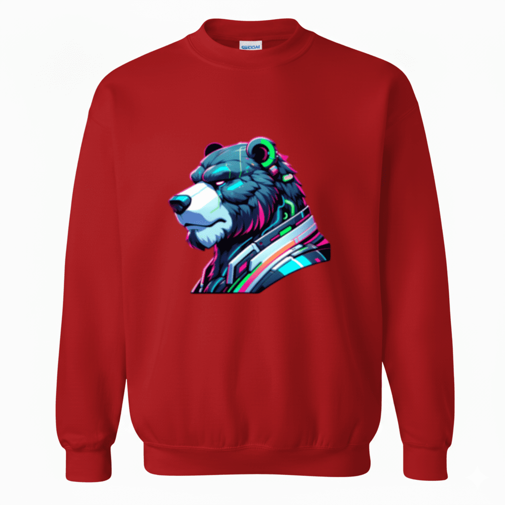 Anthro Neon Bear Cyberpunk Digital Glow Futuristic Tech Style ...