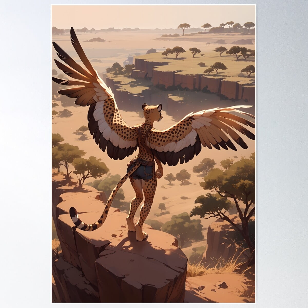 Anthro Winged Cheetah Poster, 24x36 UNFRAMED - Walmart.com