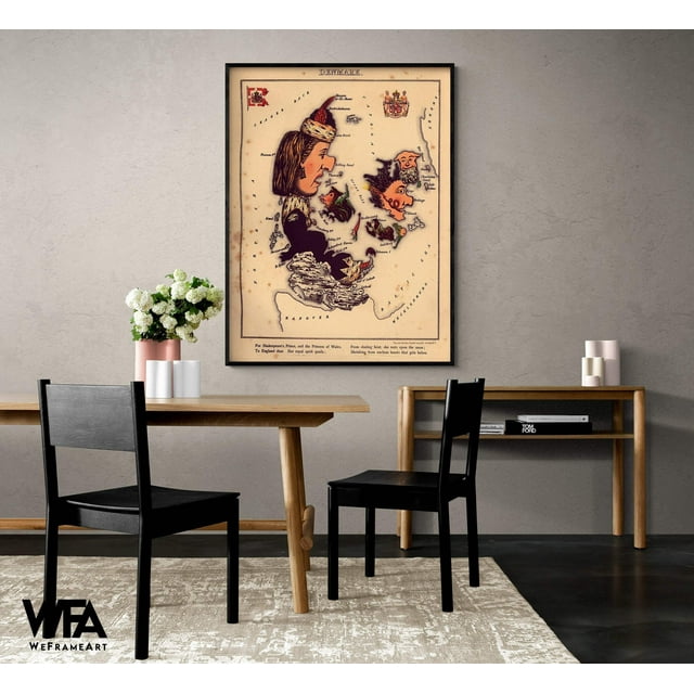 Anthropomorphic Map of Denmark, Cartoon Map Of Denmark, Caricature ...