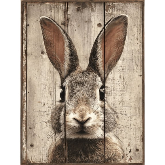 Anthropomorphic Rabbit Reading Canvas Print, Suitable for Living Room ...