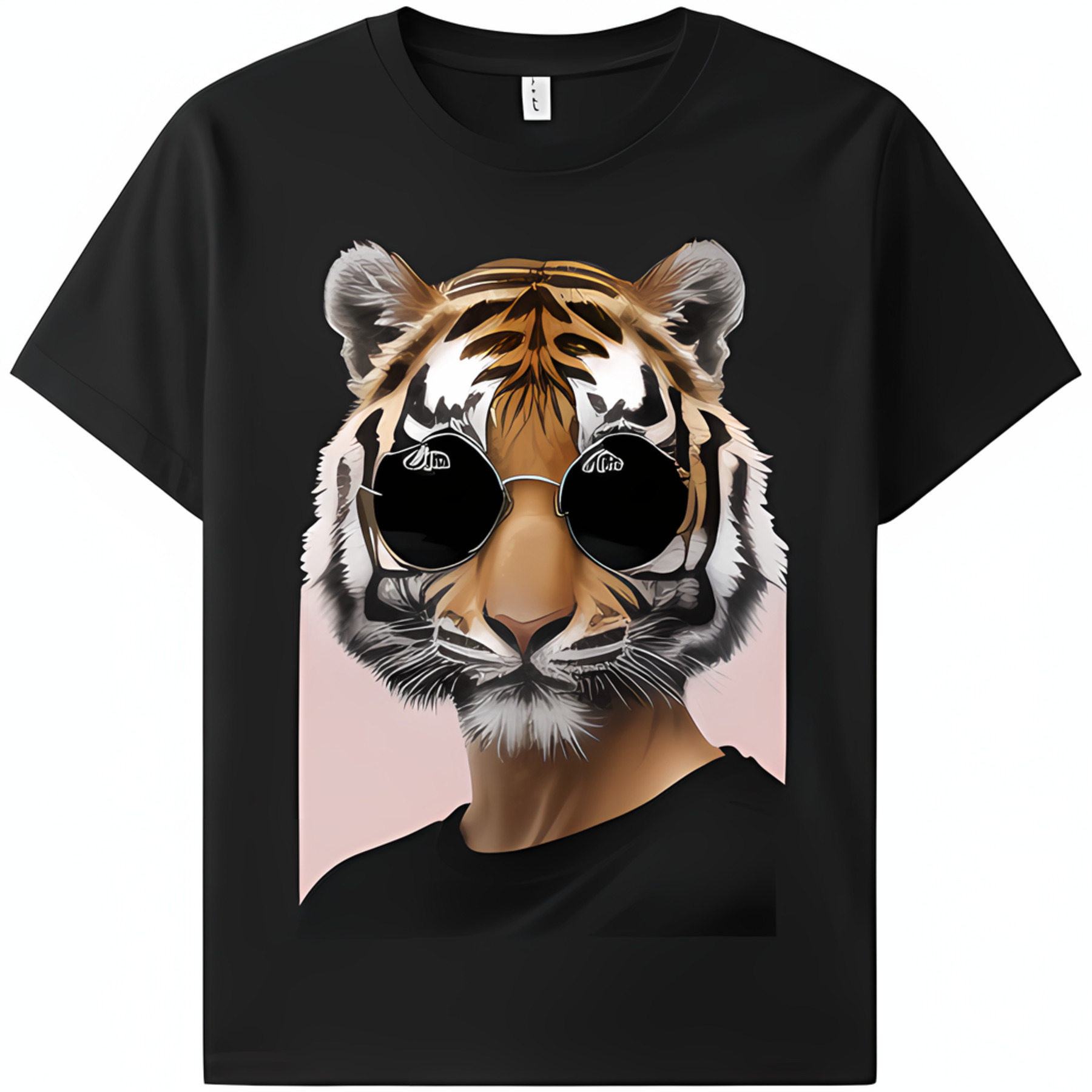 Anthropomorphic Tiger Vector Graphic T-Shirt Minimalistic Design with ...
