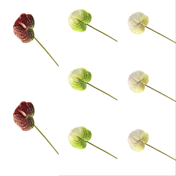 Anthurium Artificial Flowers Silk Real Touch Flower, Greenery Stems for ...