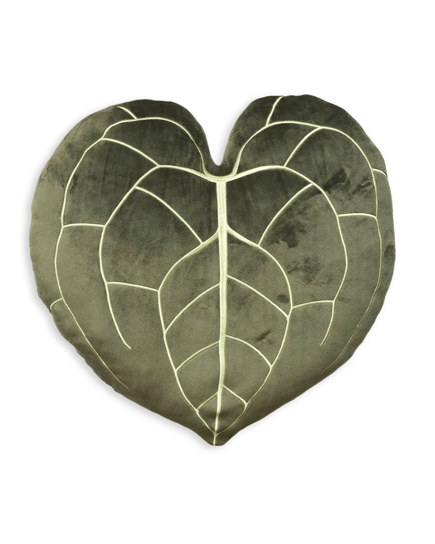 Luxurious and Velvety Anthurium Clarinervium Pillow - Khaki, Cuddly and ...