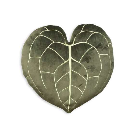 Luxurious and Velvety Anthurium Clarinervium Pillow - Khaki, Cuddly and ...
