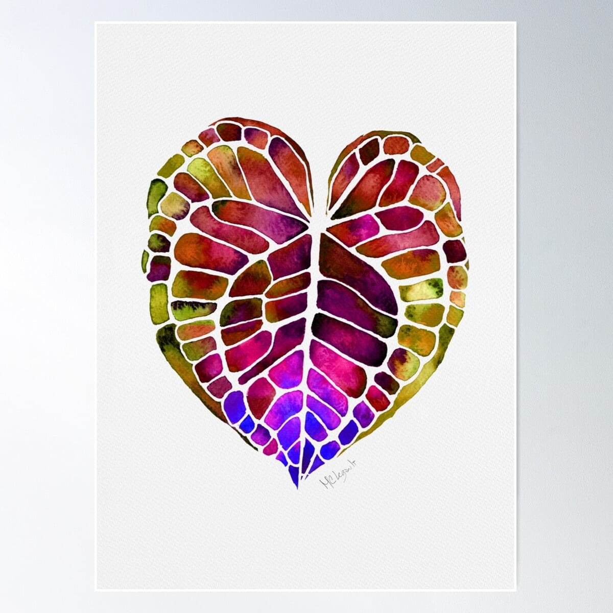 Anthurium Clarinervium Leaf - Fall Color Poster Wall Art, Modern Wall ...