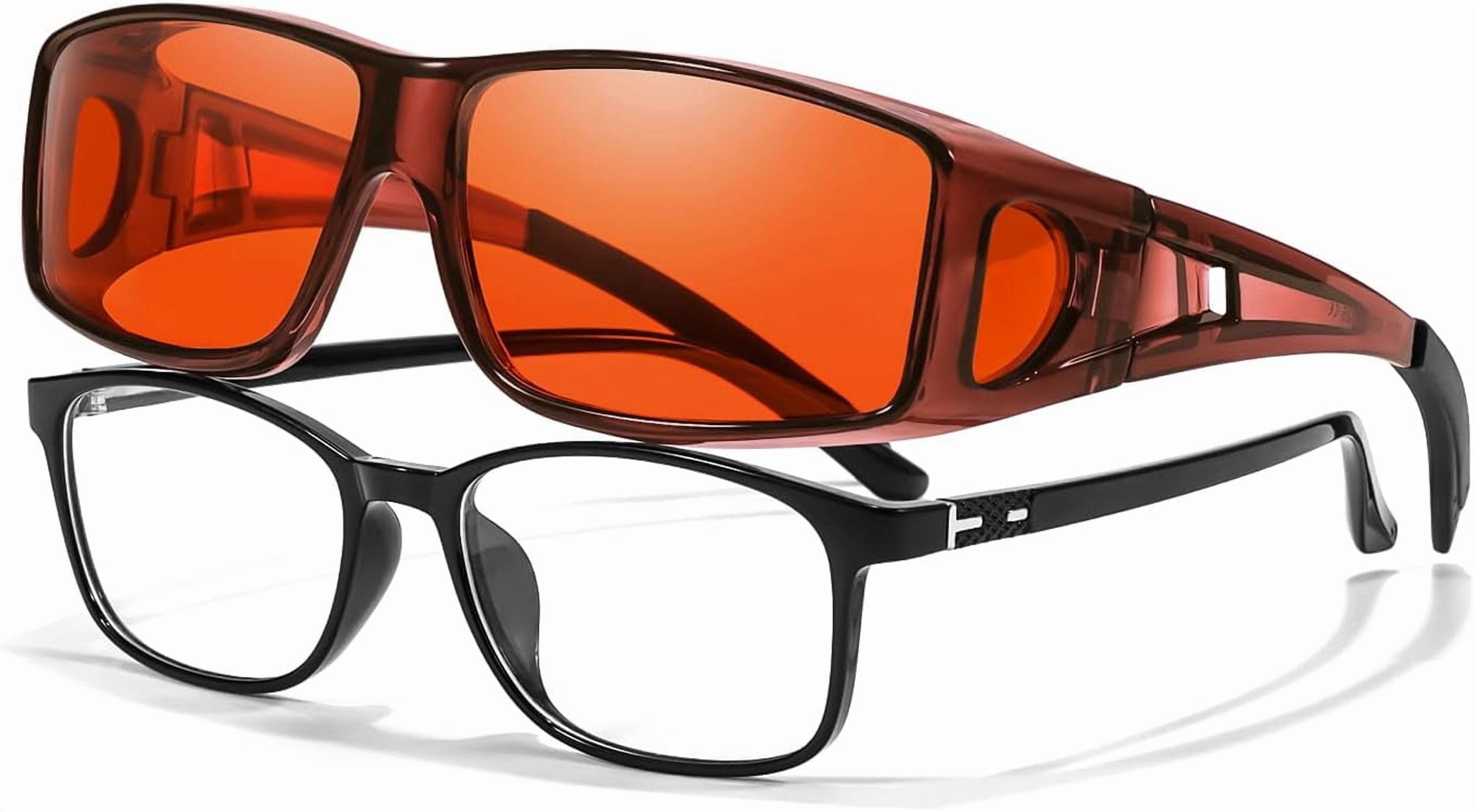 Anti 99.99% Blue Light Blocking Glasses Over Eyeglasses, Wraparound ...