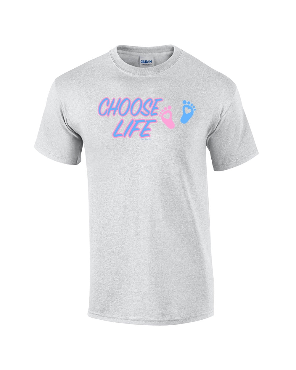 Anti-Abortion Short Sleeve T-shirt Choose Life Baby Foot Prints ...