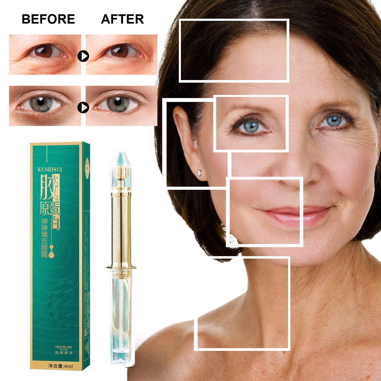 Anti-Ageing Eye Serum, Power Firming Cream, Dark Circle Reduction Swelling Fading, Gentle ...