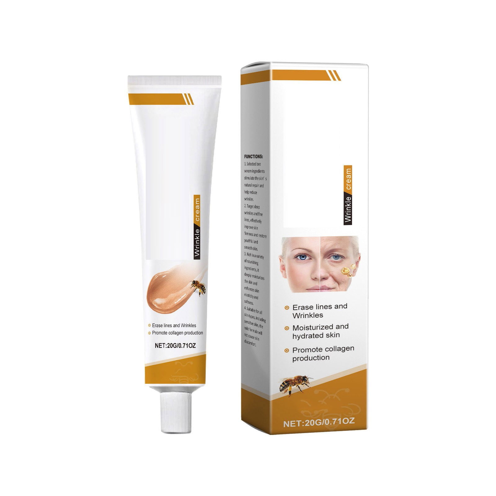 Anti-Aging Bee Apitoxin Cream for Wrinkle Reduction, Hydrating ...