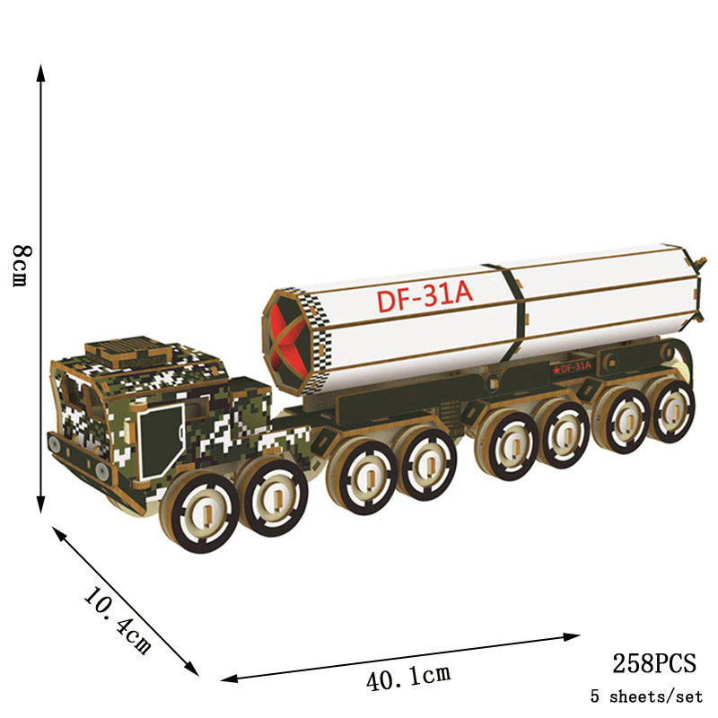 Anti-Aircraft Missiles 3D Puzzle Wooden Fighter Gun Tank Weapon Model ...