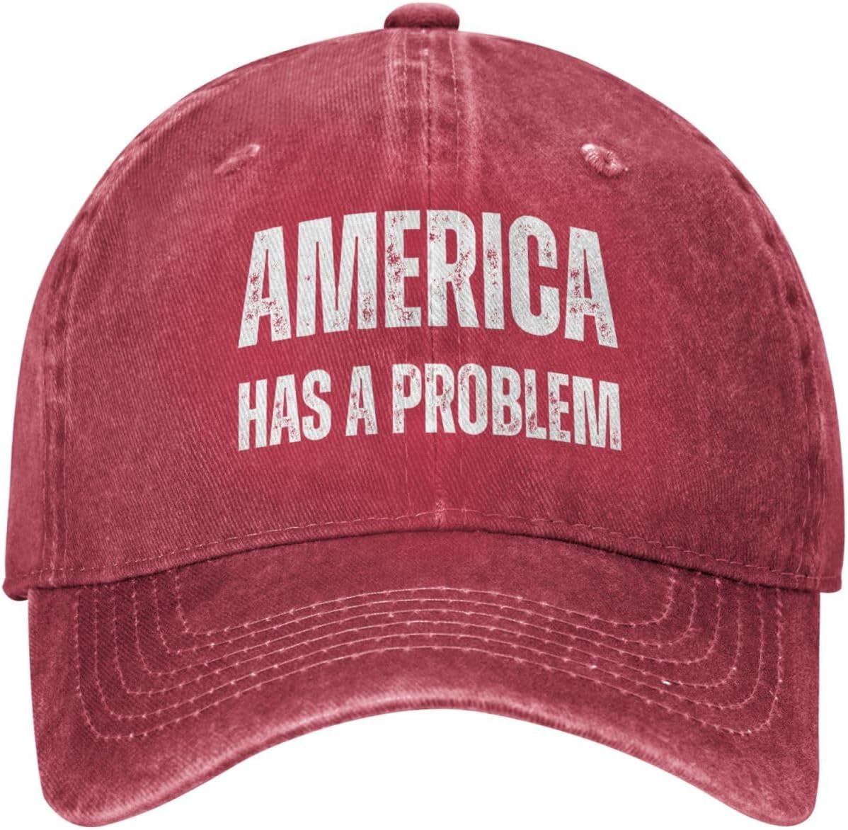 Anti-America Has A Problem Political Protest Hat Retro Vintage Denim ...