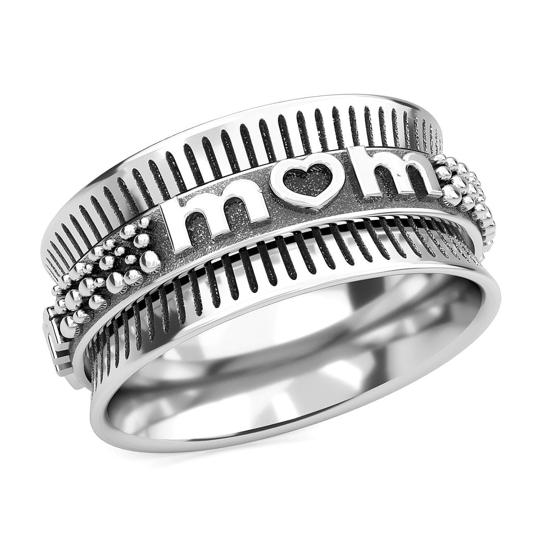 Shop LC Anxiety Ring for Women 925 Sterling Silver Mom Spinning Spinner ...