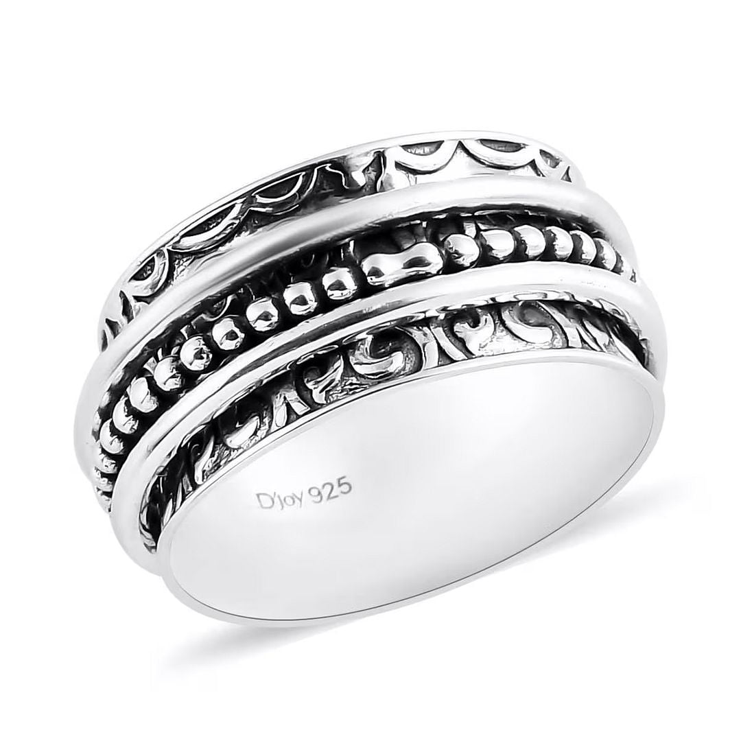 Shop LC Anxiety Ring for Women 925 Sterling Silver Spinning Spinner ...