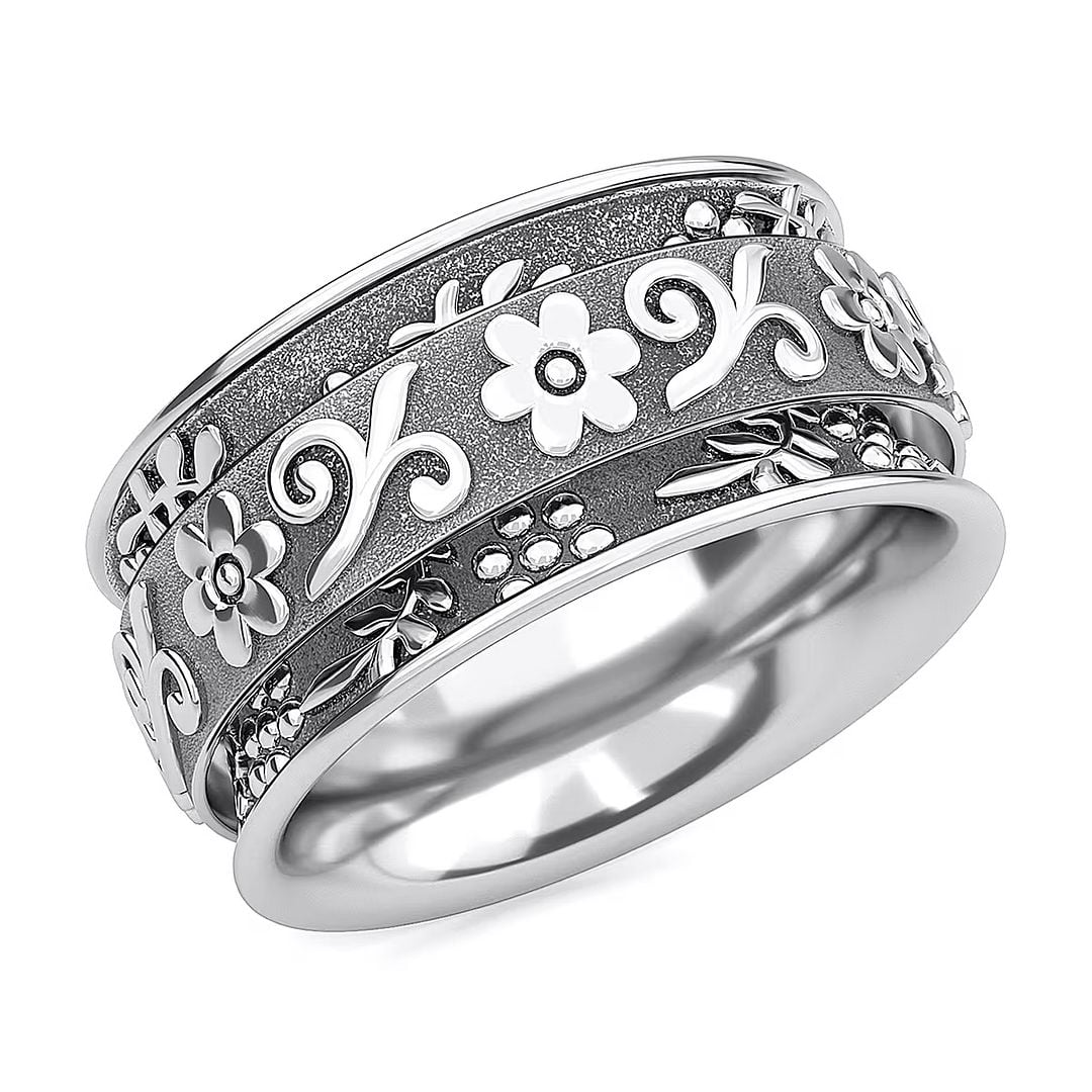Shop LC Anti Anxiety Ring for Women 925 Sterling Silver Spinning ...