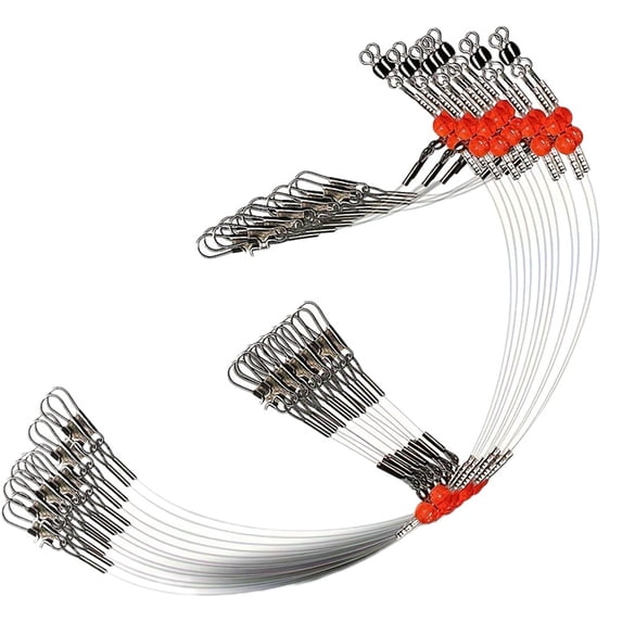 Anti-Bite Steel Fishing Line Steel Wire Leader With Swivel Snaps Leads ...