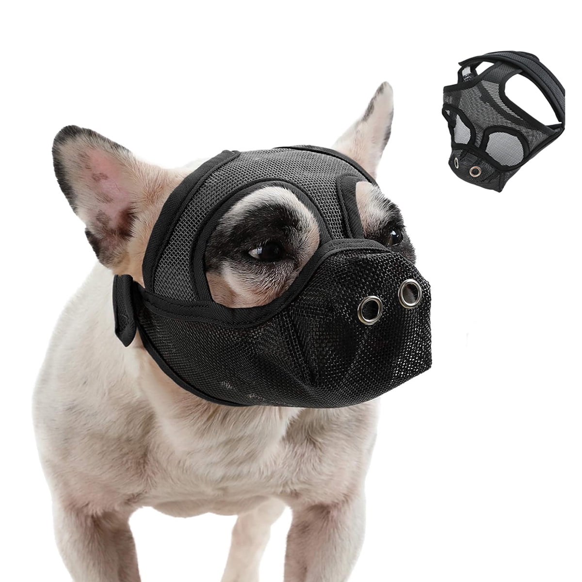 Anti-Biting Chewing Barking Muzzle Short Snout Dog Muzzle, Breathable ...