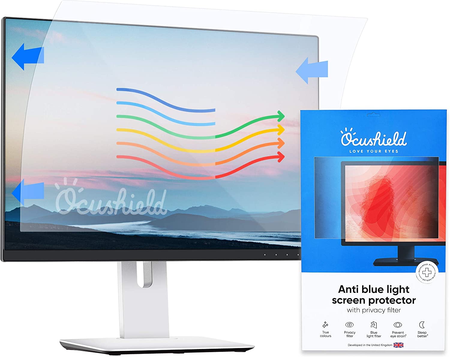 Anti Blue Light Filter for Laptop & Monitor 21” W (16:10) (452.8 x 283 ...