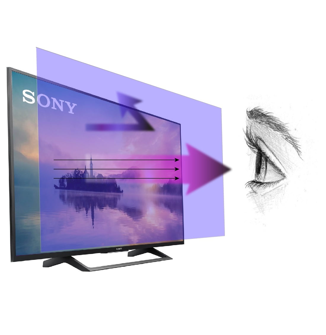 Anti Blue Light Screen Protector for 60 Inches TV. Filter out Blue ...