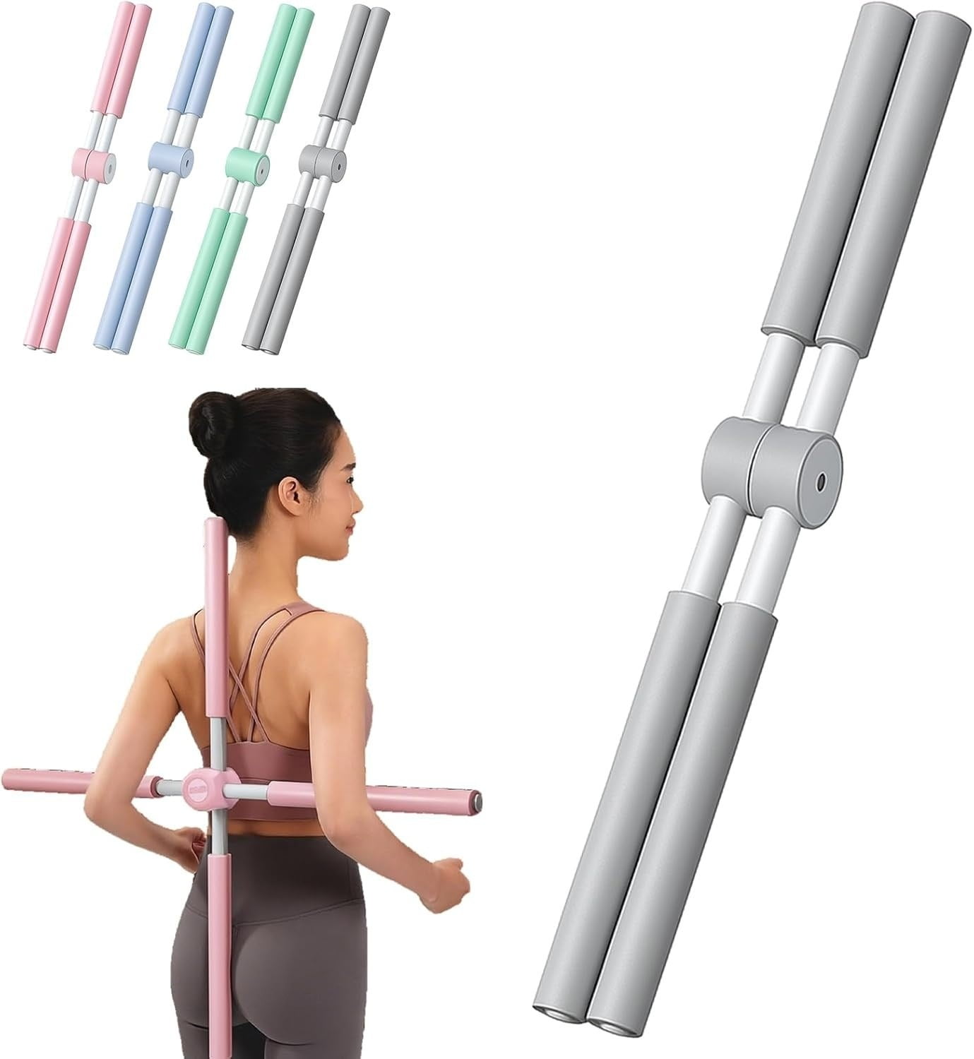 Anti-Buckle Yoga Bar for Posture Correction - Stainless Steel Core Foam ...