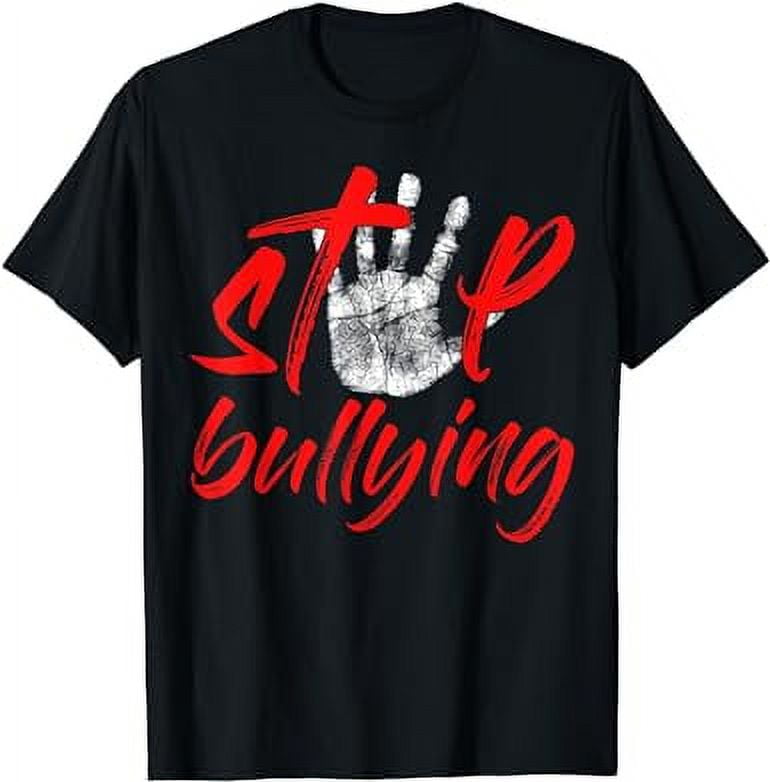 Anti Bullying Awareness Design For Stop Bullying Handprint T-Shirt ...