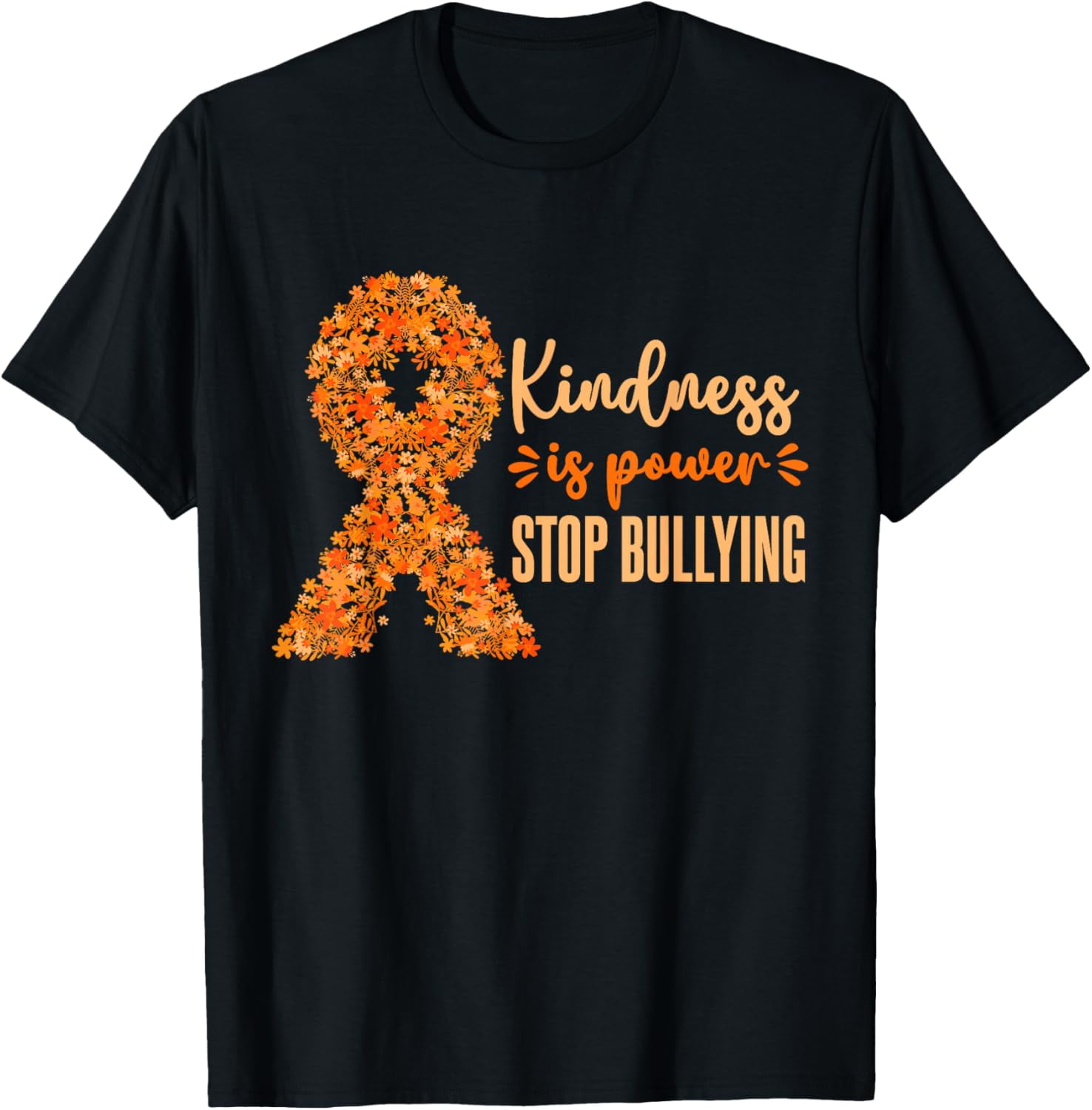 Anti Bullying No Bullies Orange Ribbon T-Shirt - Walmart.com