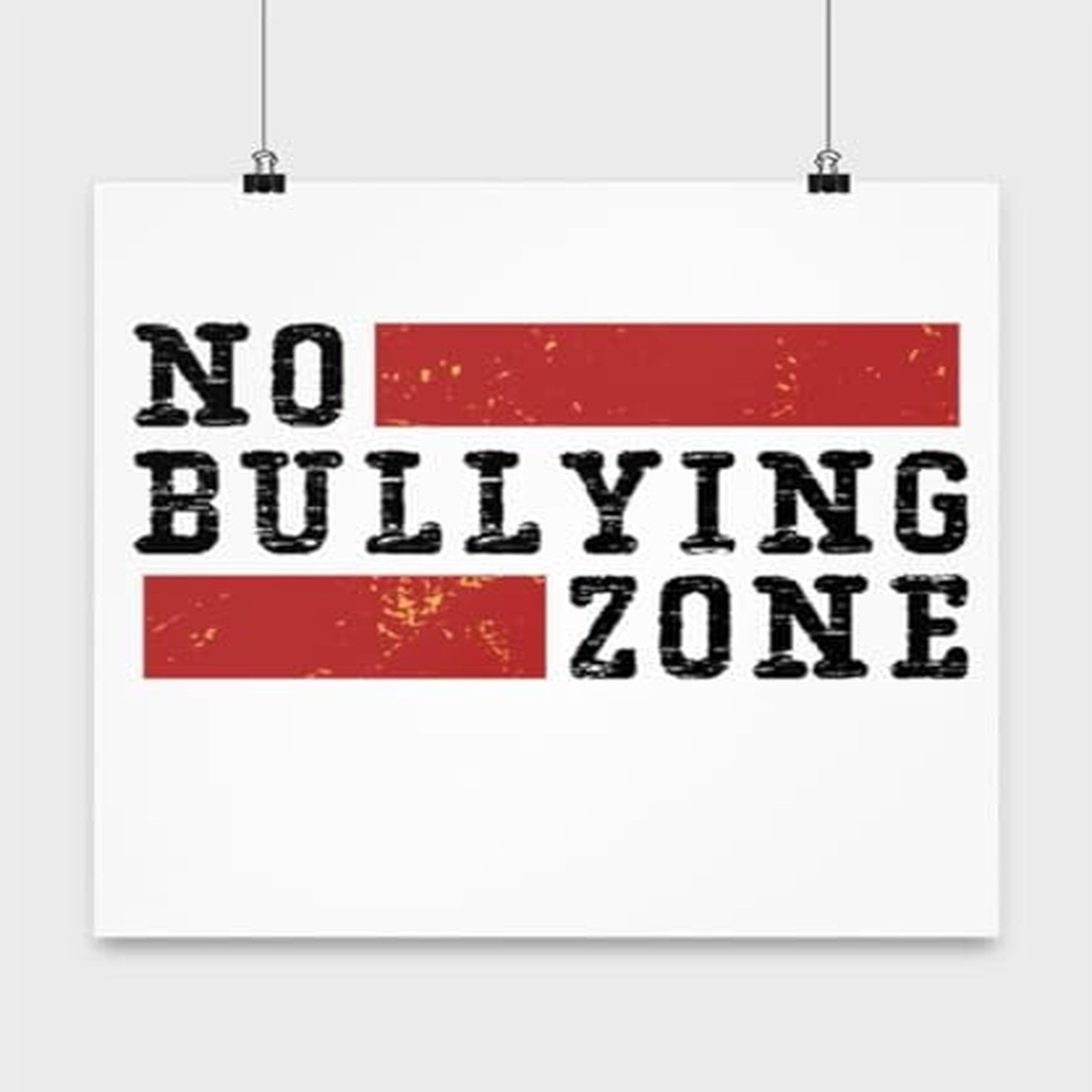 Anti Bullying Poster, No Bullying Zone, Be Kind Wall Art Gift, White ...