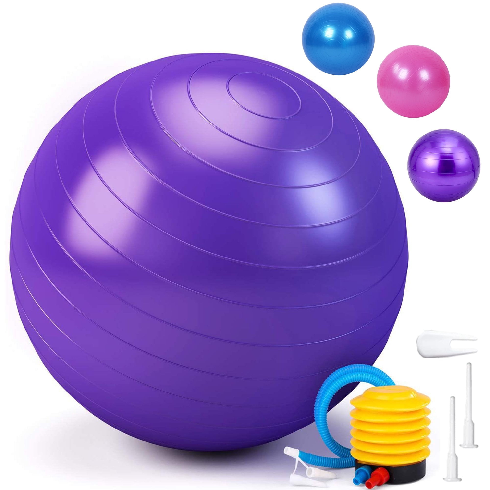 Anti-Burst Pilates Ball - Exercise Yoga Ball with Quick Pump for ...