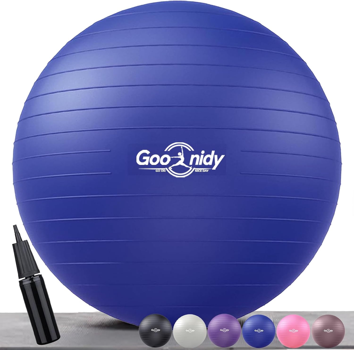 Anti‑Burst Soft Yoga Ball, 2200lb Capacity with Pump for Pilates ...
