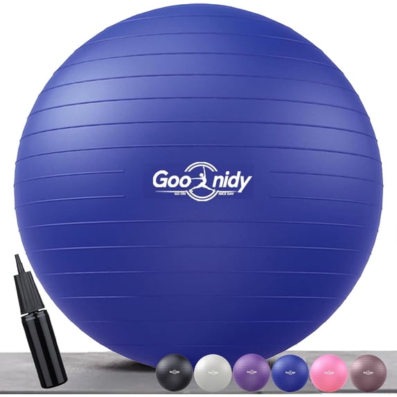 Anti‑Burst Soft Yoga Ball, 2200lb Capacity with Pump for Pilates ...