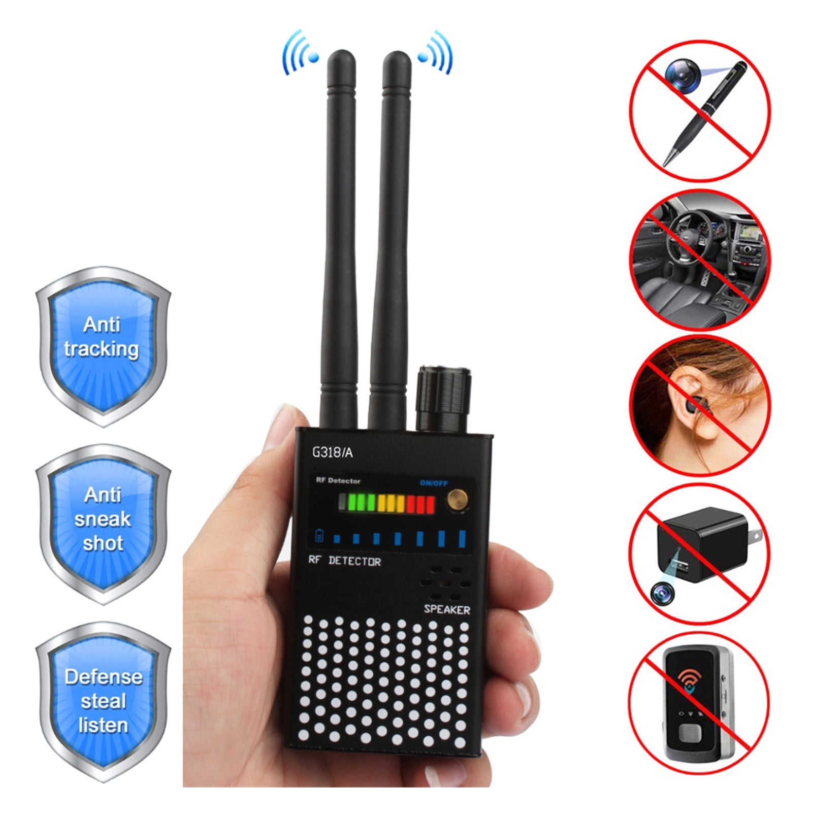 Anti Candid Detector Full Range RF Signal Detector GPS GSM Tracker Anti ...