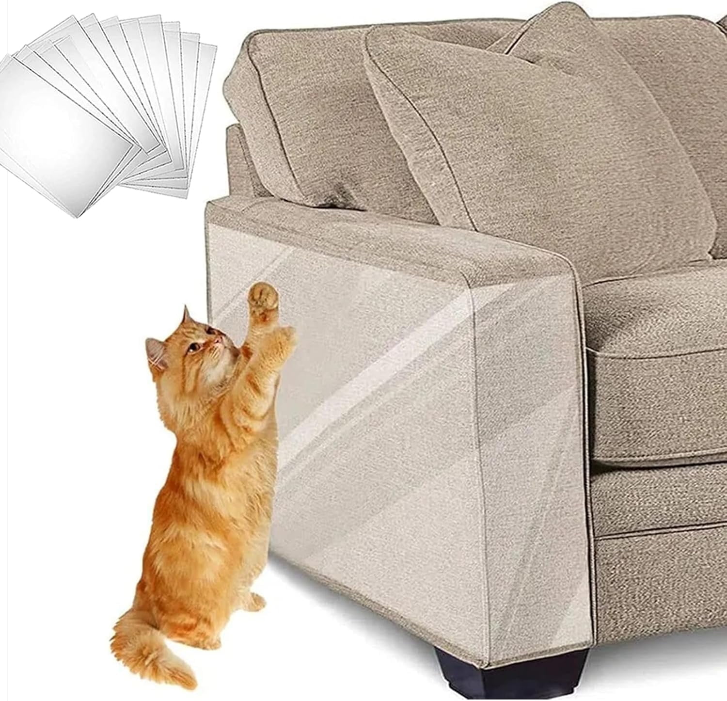 Anti Cat Scratch Furniture Protector-10 Pack Single Side Couch ...