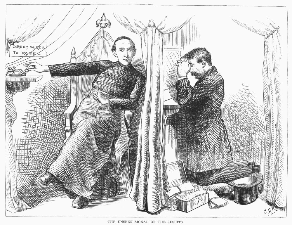 Anti-Catholic Cartoon 1873. N'The Unseen Signal Of The Jesuits.' A ...