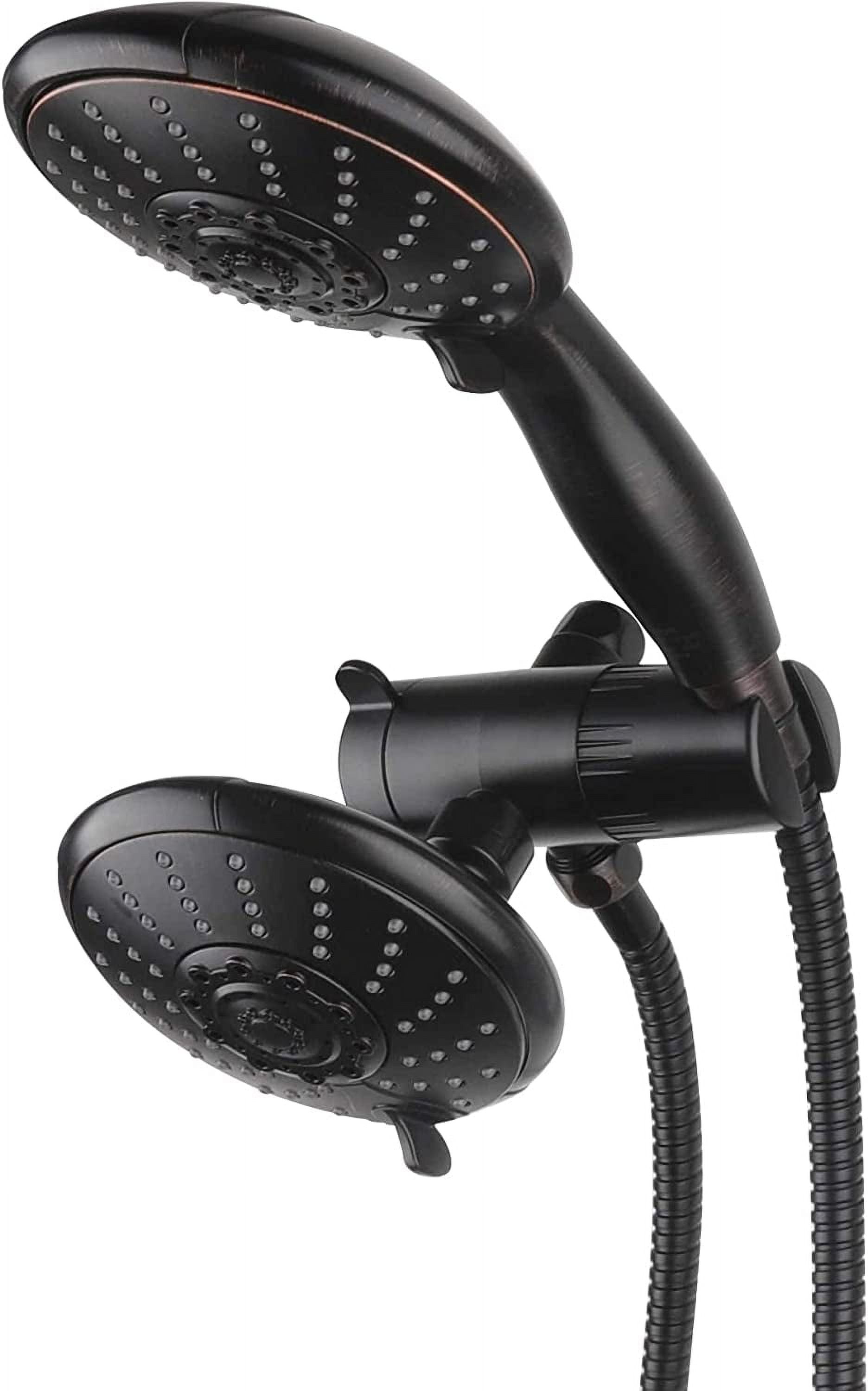 Anti-Clog High Pressure Large Oil Rubbed Bronze Dual Shower Head 5-inch ...