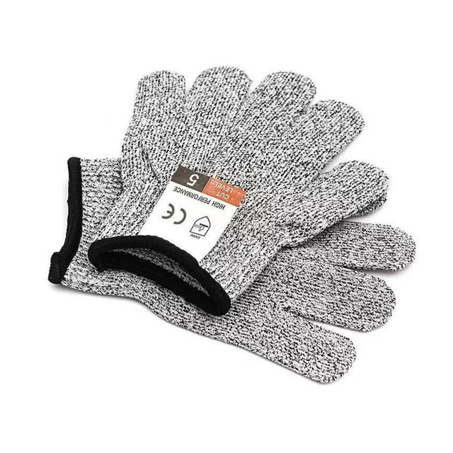 Anti Cut Gloves Cut Resistant Gardening Kitchen Gloves Grey Black HPPE EN388 Anti-cut Level 5 ...