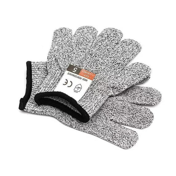 Anti Cut Gloves Cut Resistant Gardening Kitchen Gloves Grey Black HPPE ...