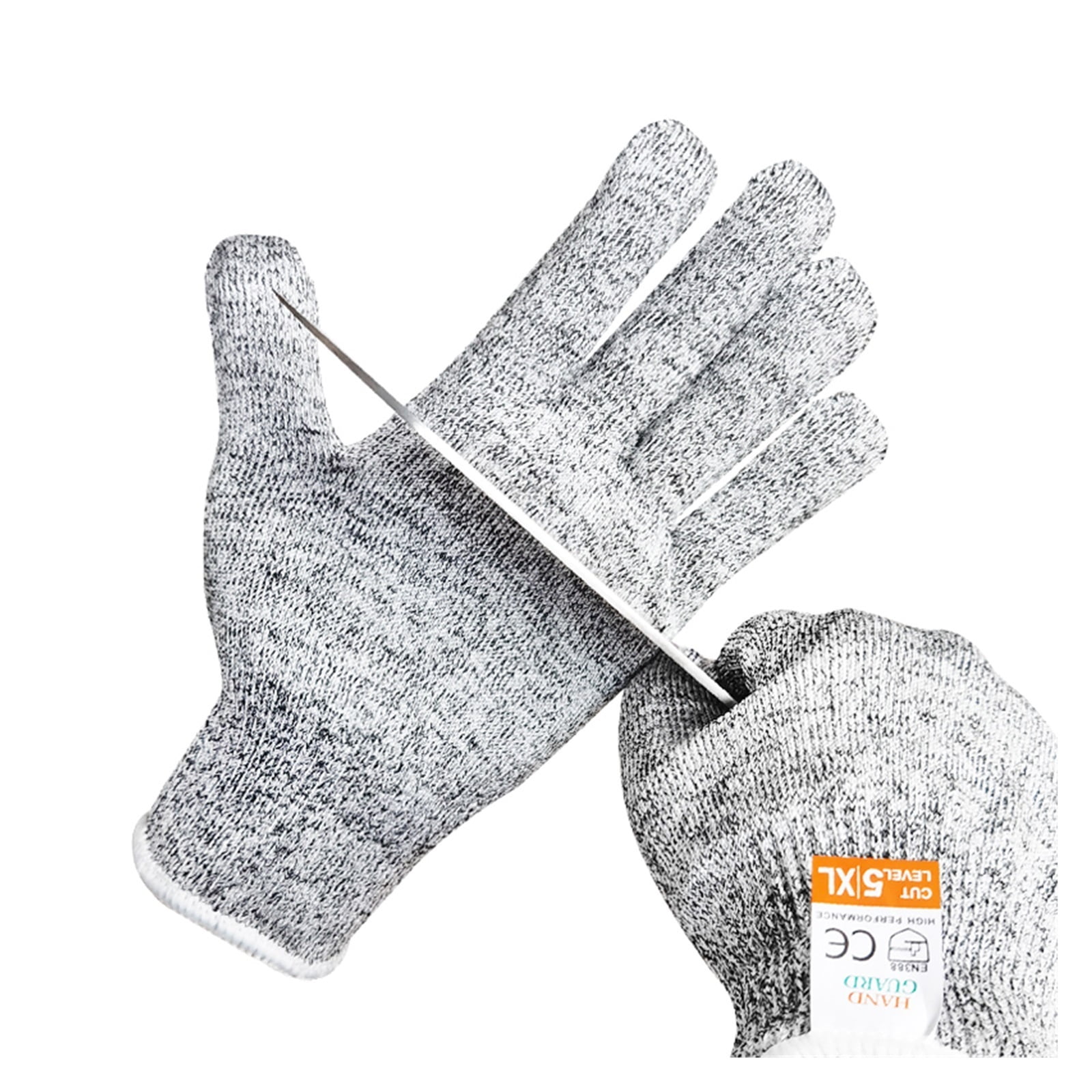 Anti Cut Proof Gloves Gray Black Household Food Grade HPPE Cut Resistant Level 5 Safety Working ...