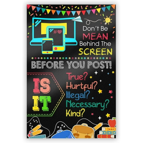 Anti Cyber Bully Poster Classroom Decor Counselor Office Poster ...