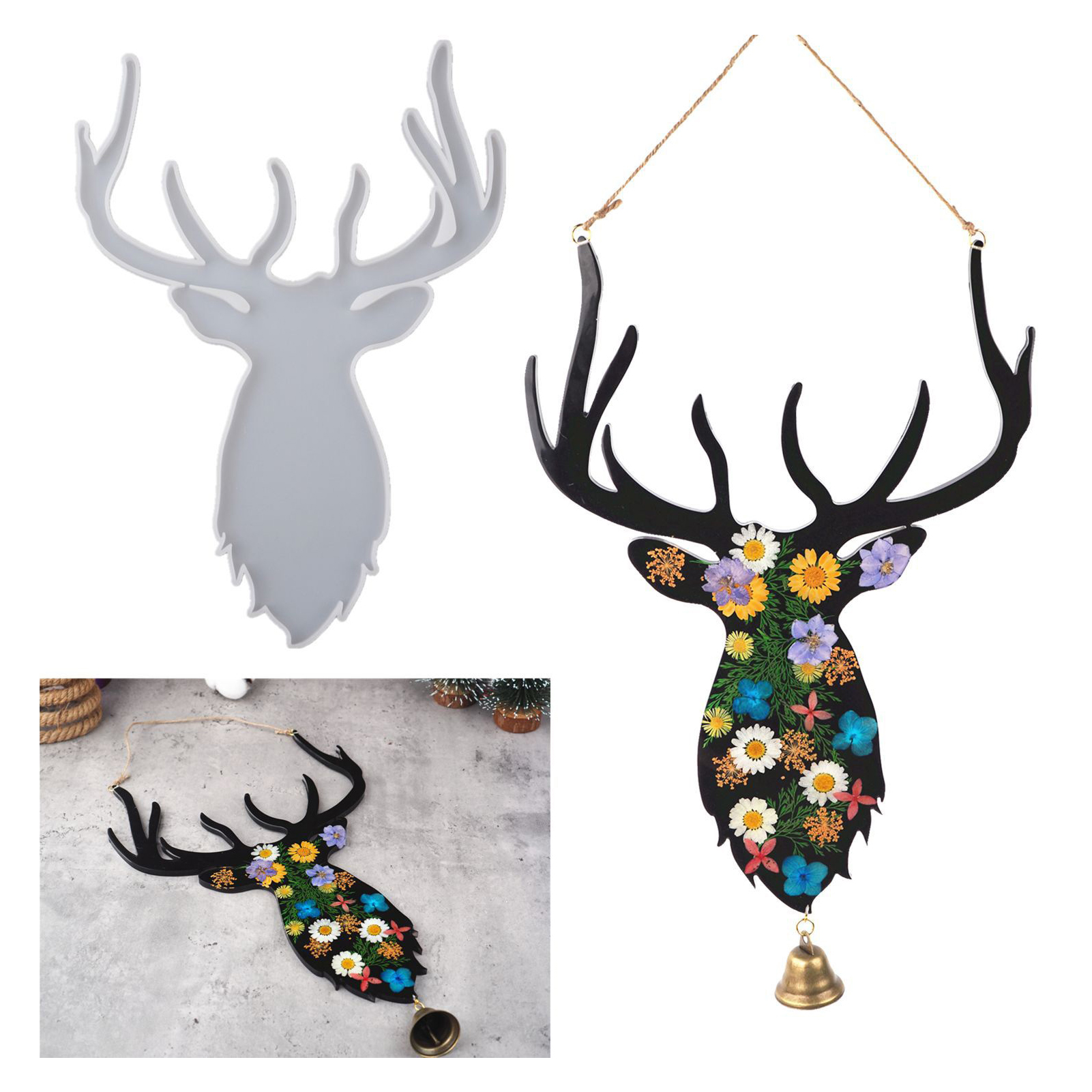 Anti-Deformed Silicone Door Sign Mold - Deer Shape Home Decoration ...