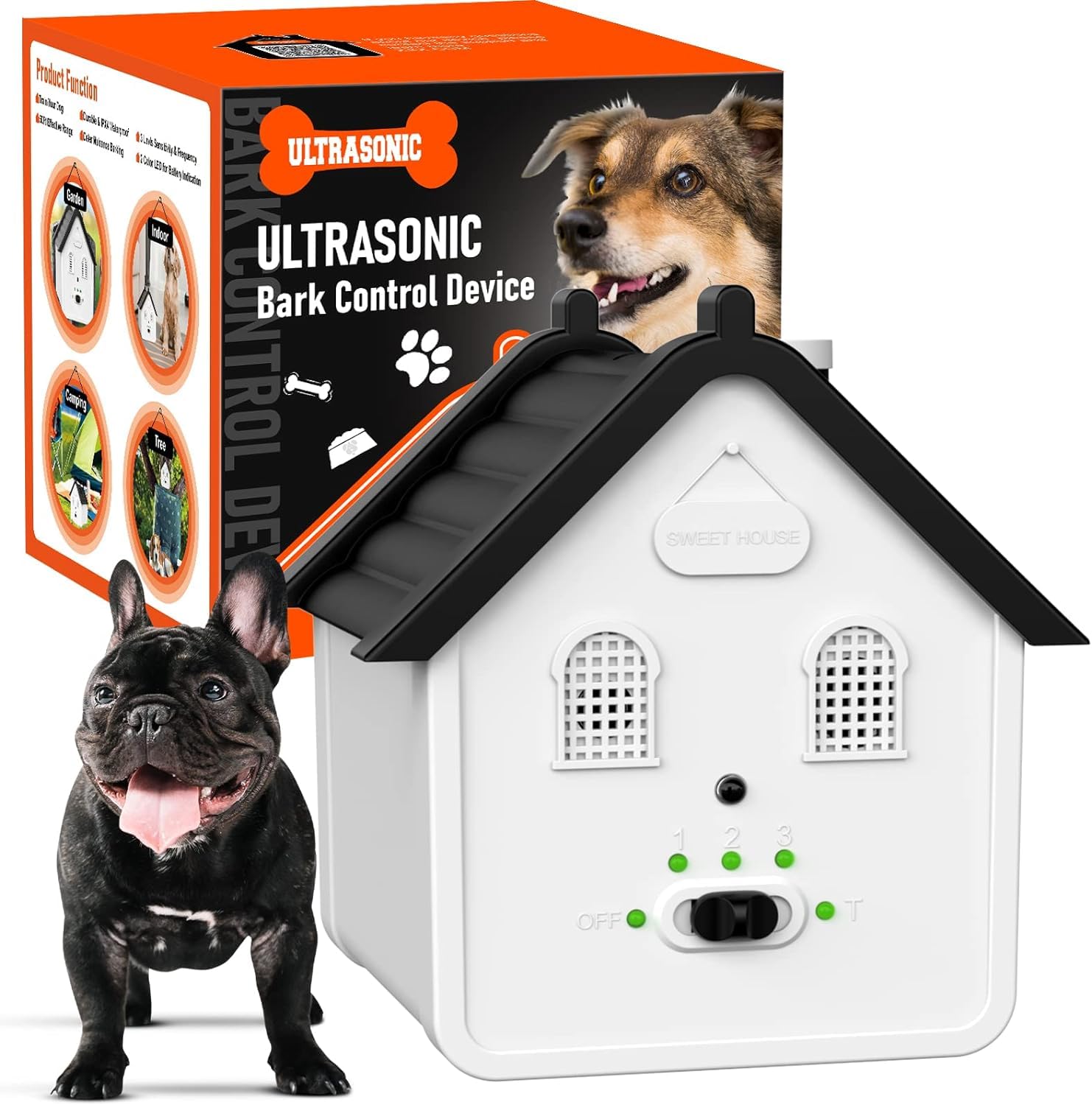 Anti Device, 2 in 1 Ultrasonic Dog Deterrent Devices Safe for Dogs, Dog ...