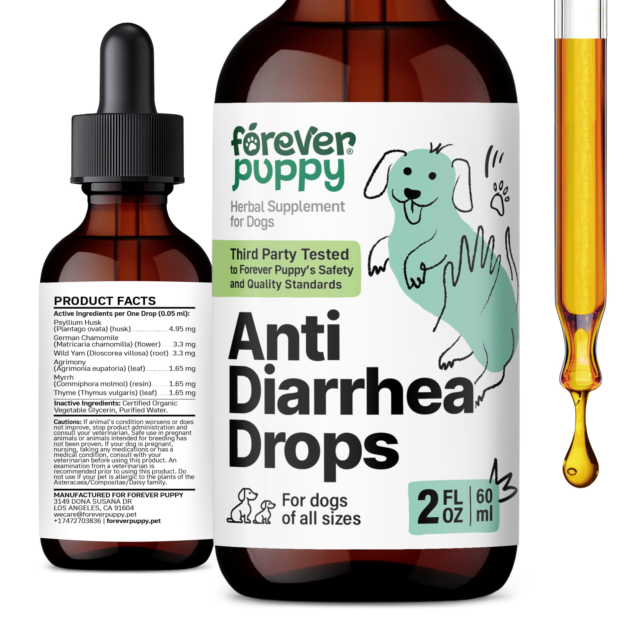 Anti-Diarrhea Liquid Drops For Dogs - Diarrhea Relief Drops - Fiber ...