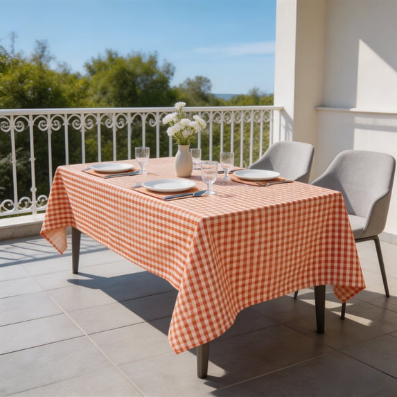Anti-Dirt Table Cover, Rustic Checkered Farmhouse Tablecloth and Table ...