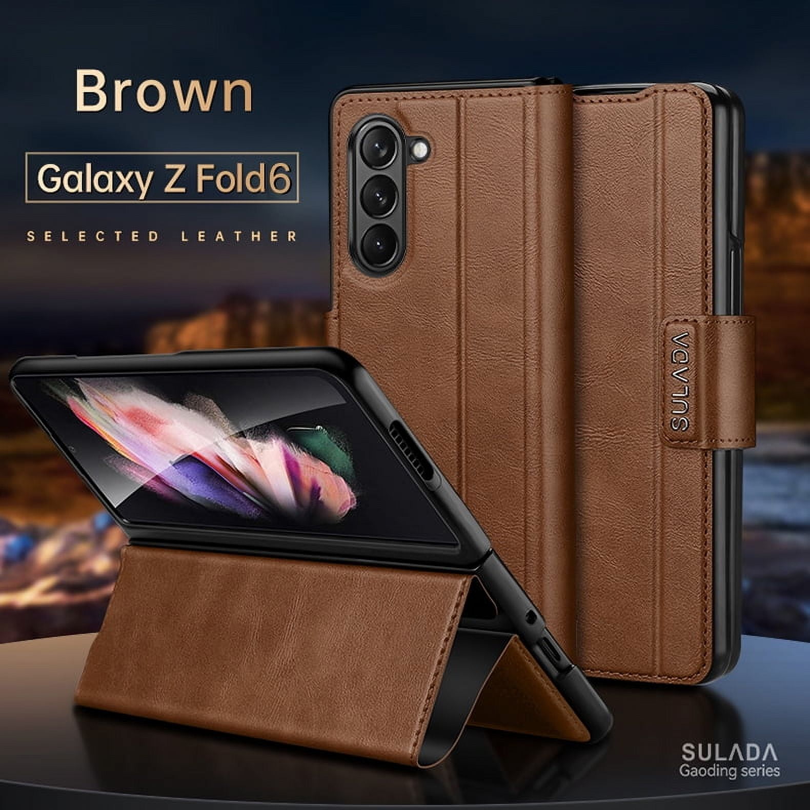 Anti-Dust Shockproof Leather Bag Case for Samsung Galaxy Z Fold 6 5 4 Fold5 Fold4 Fold6 Full ...