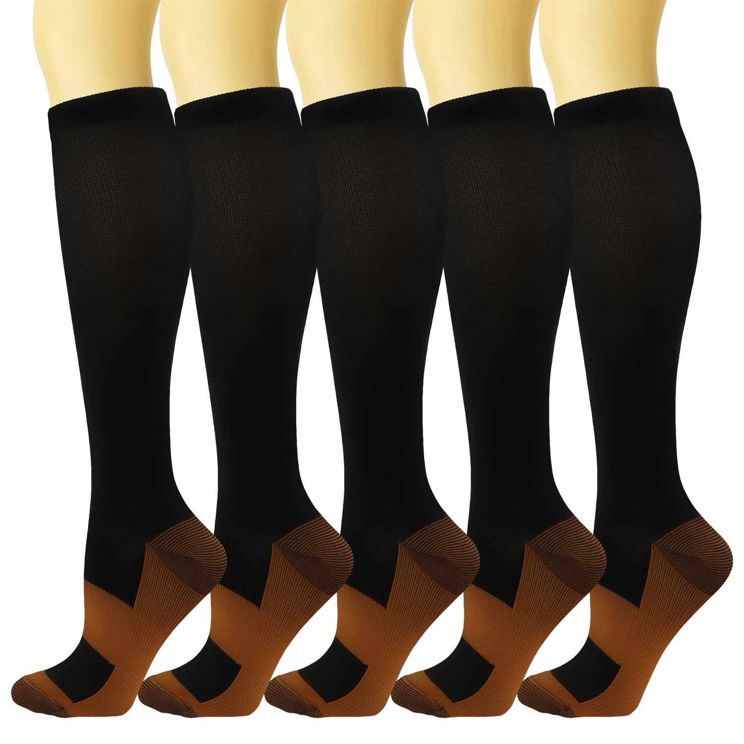 Anti-Embolism Compression Socks, Knee-High Athletic, 15-20mmHg, Black ...