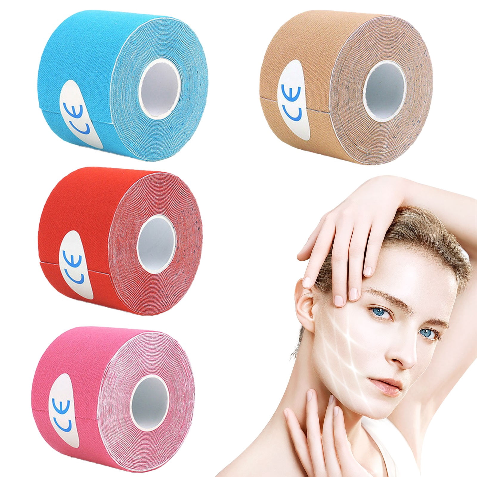 Anti- Face Tape for Skin 4 Pcs Face Lifting Strap Facial Firming Toning ...
