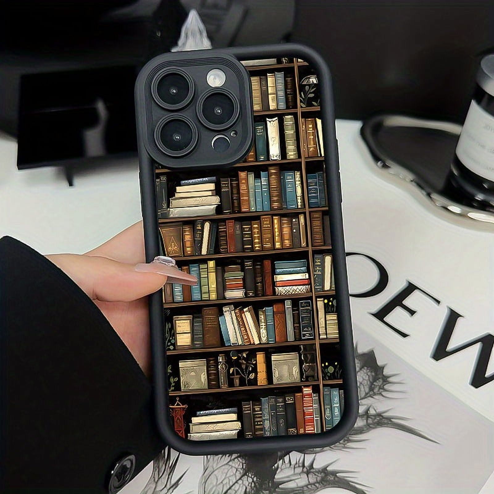 Anti-Fall Retro Creative Bookshelf Black Mobile Phone Case Full Camera ...