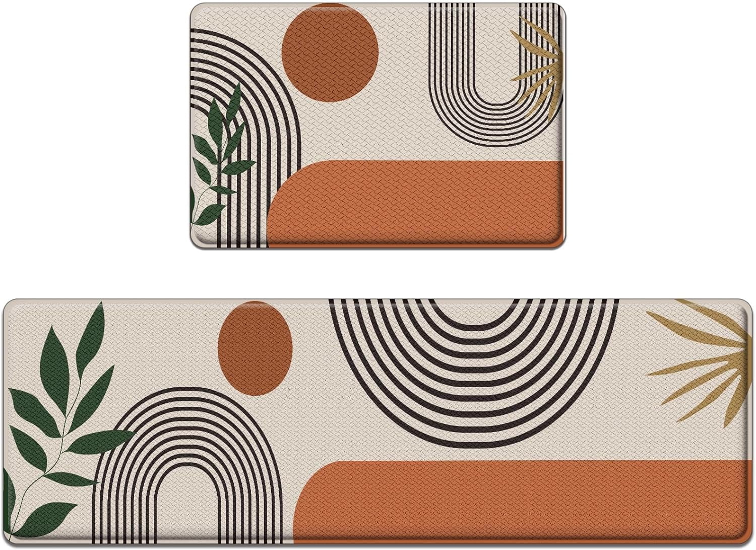 Anti-Fatigue Boho Kitchen Rug Set of 2 Cushioned Bohemian Kitchen Mats ...